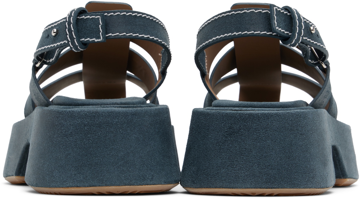JW Anderson Navy Suede Platform Fisherman Sandals JW Anderson