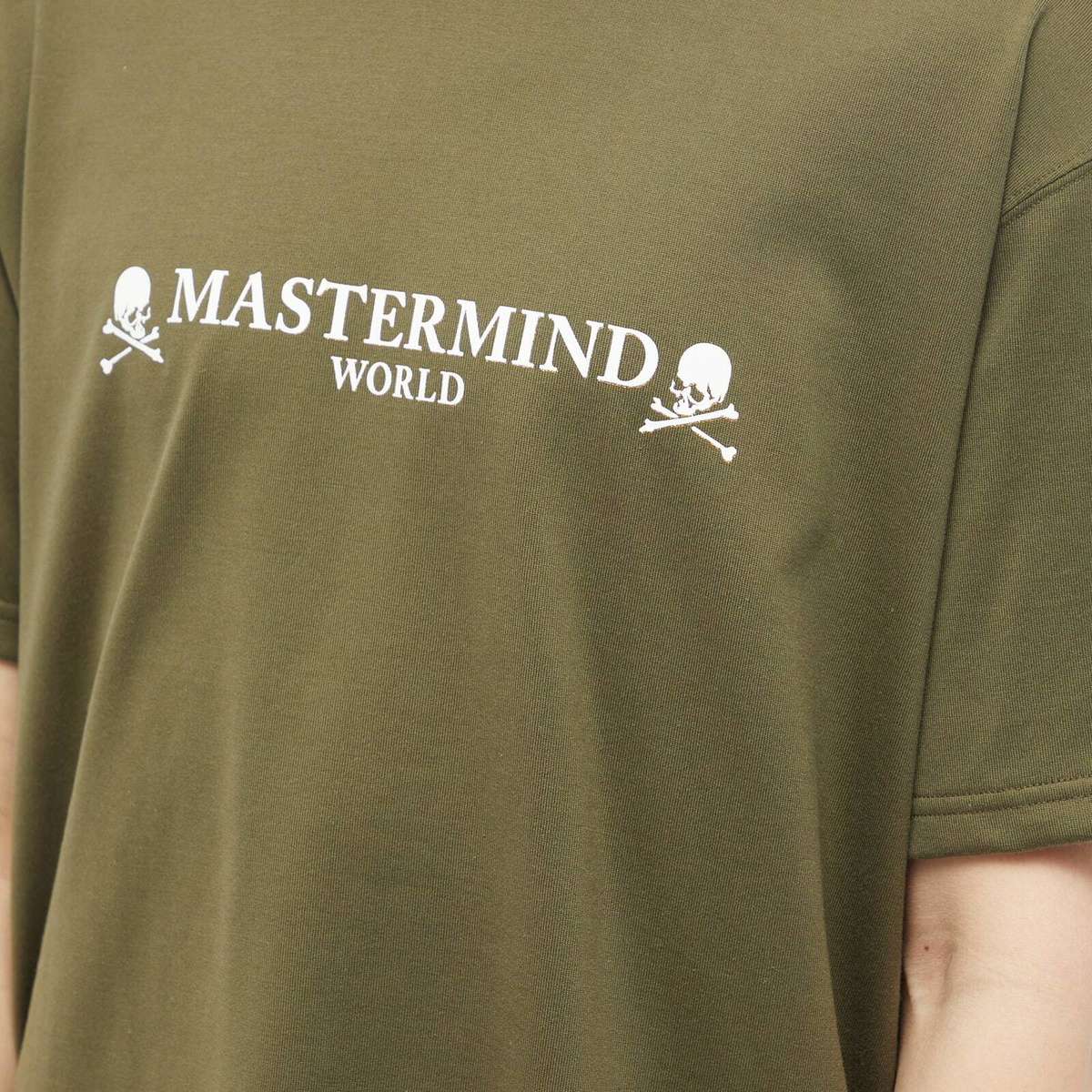 MASTERMIND WORLD Men's Logo And Skull T-Shirt in Olive MASTERMIND WORLD