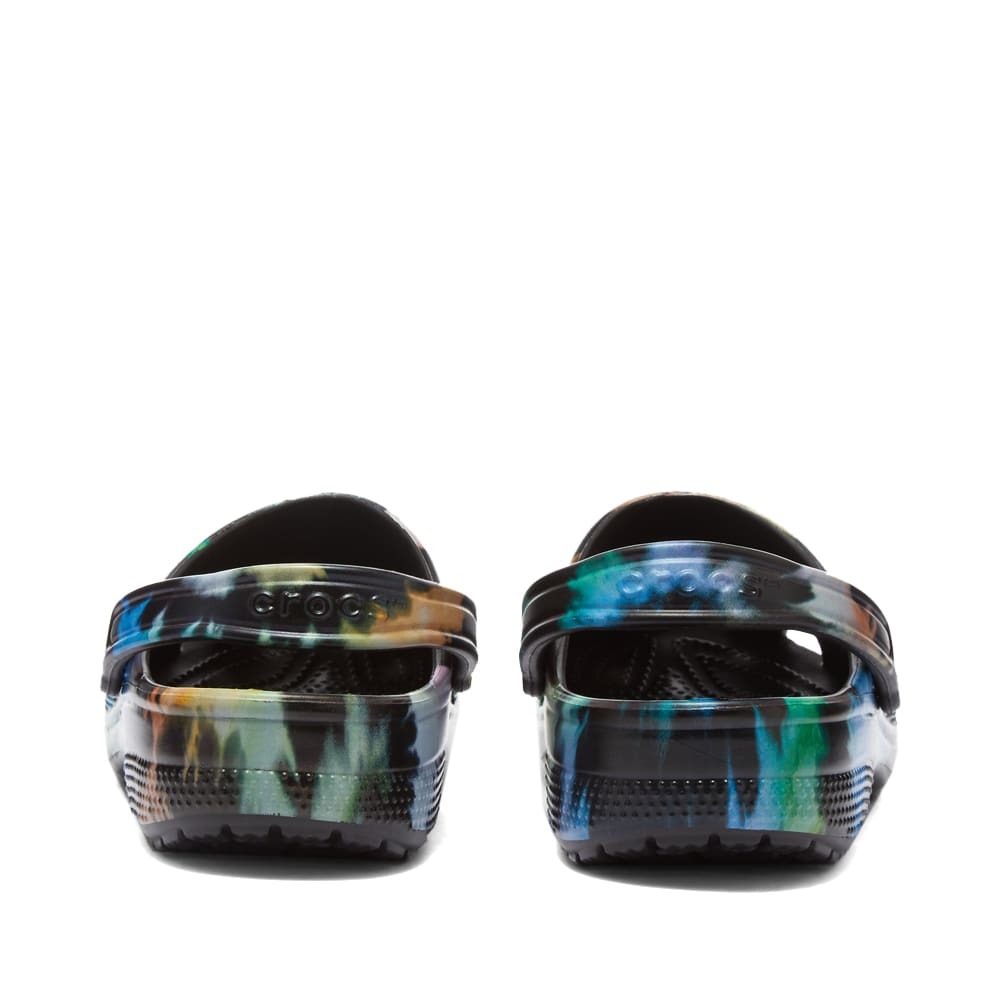Crocs Classic Tie Dye Graphic Clog in Multi/Black Crocs
