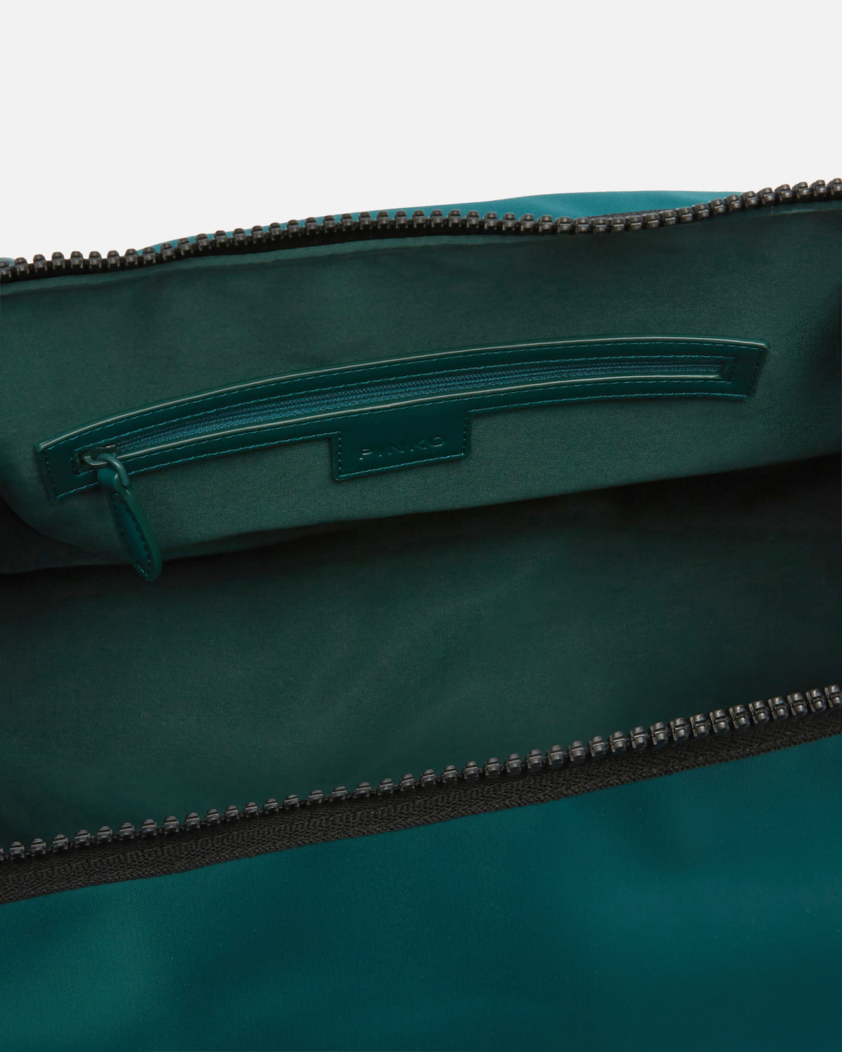 Pinko Recycled Fabric Travel Bag Teal Blue Block Color Pinko