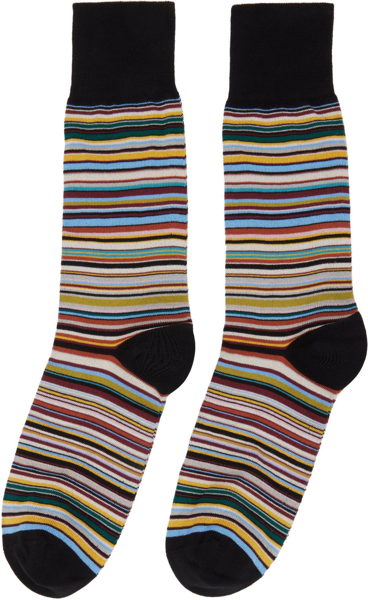 Paul Smith Two-Pack Gray & Black Signature Stripe Socks Paul Smith