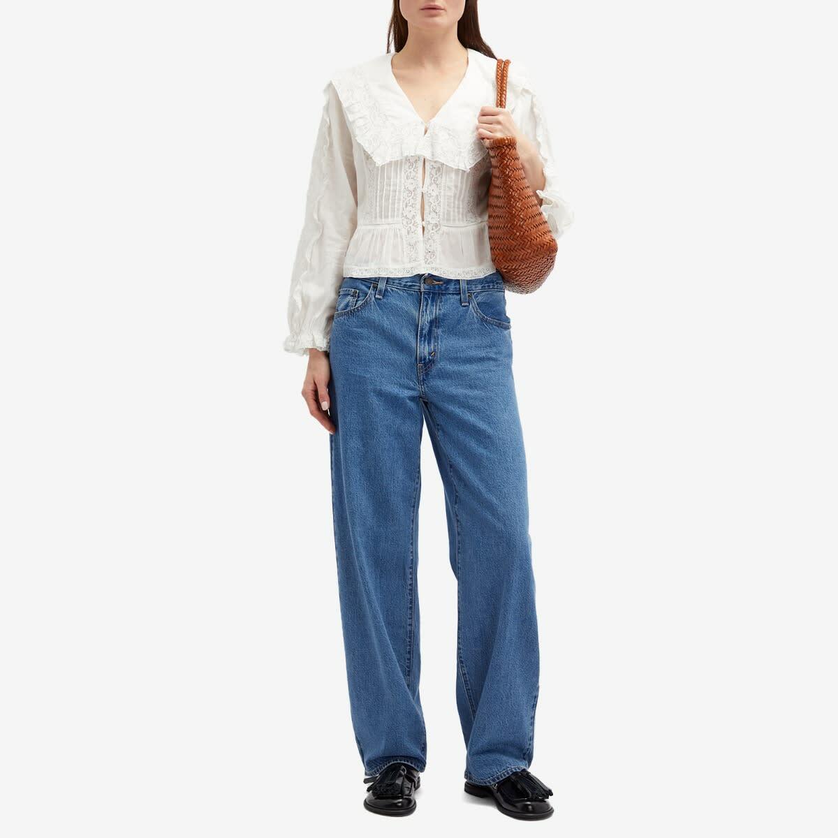 RIXO Women's Maribelle Shirt in Maribelle Top Ivory Rixo