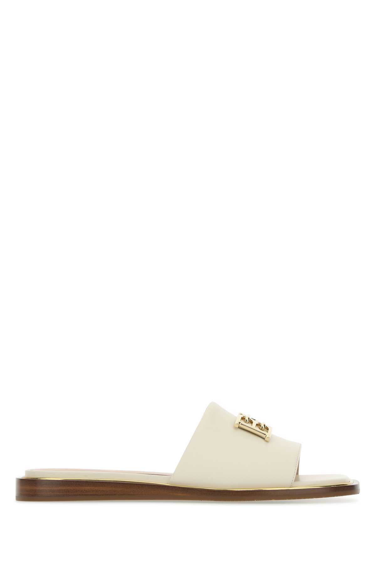 Bally Ivory Leather Eloise Slippers Bally