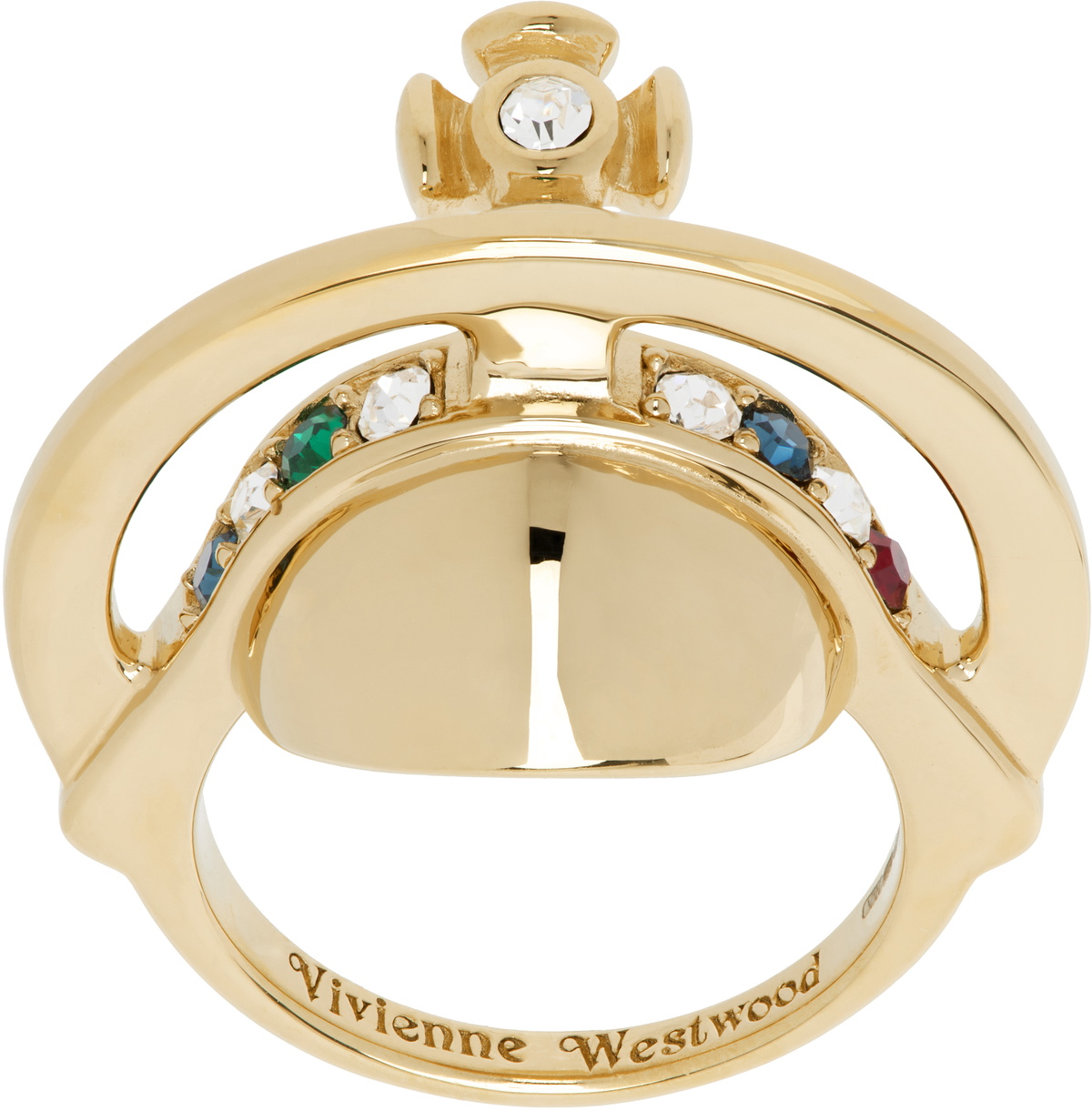Vivienne Westwood Gold Solid Orb Ring Vivienne Westwood