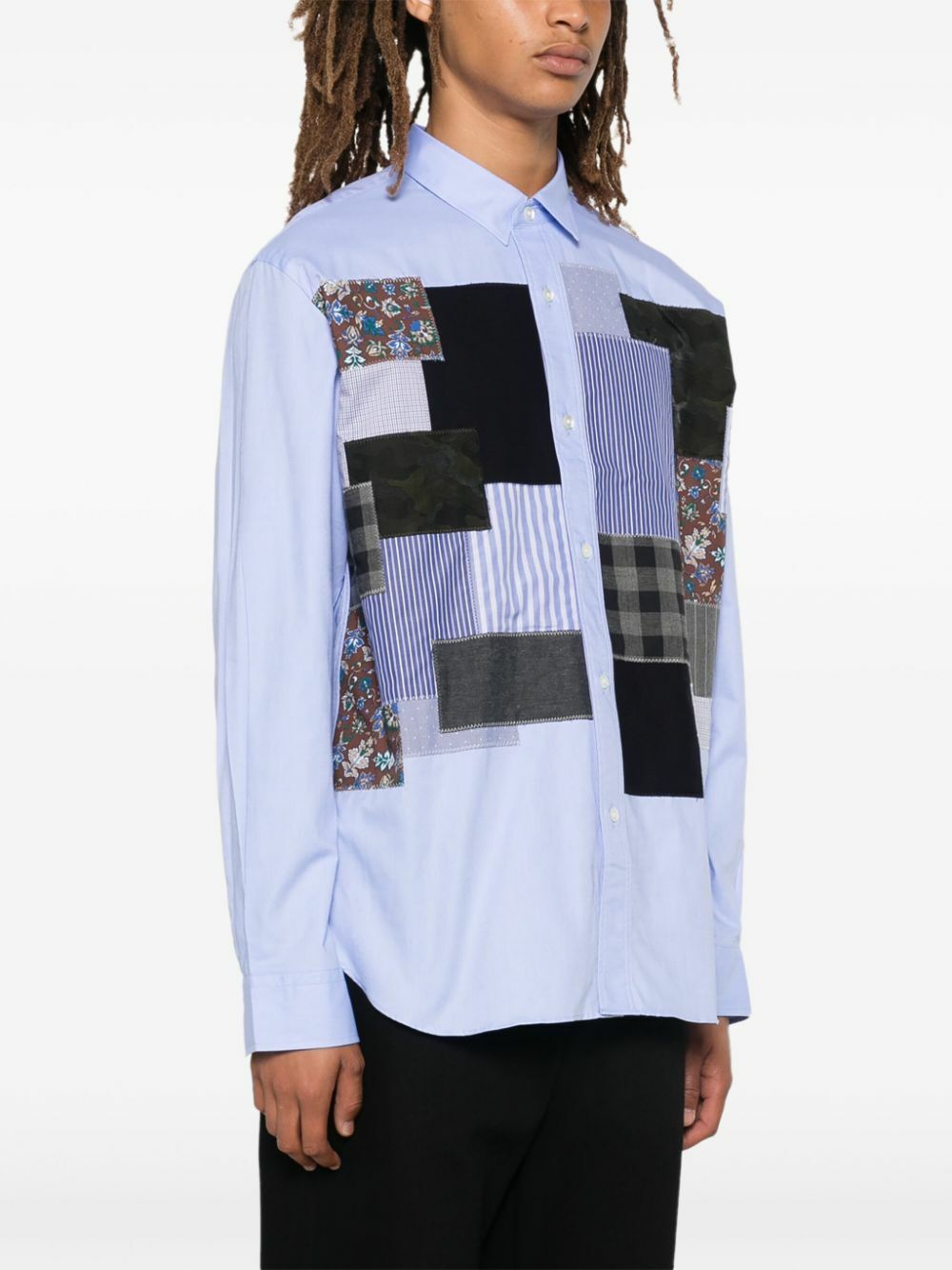 Junya Watanabe MAN Blue Patchwork Shirt Junya Watanabe