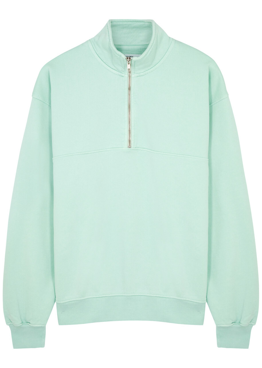 Colorful Standard Half-zip Cotton Sweatshirt Mint Colorful Standard