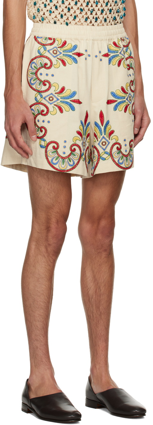 Bode Off-White Carnival Shorts Bode