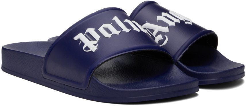 Palm Angels Navy Pool Slides Palm Angels