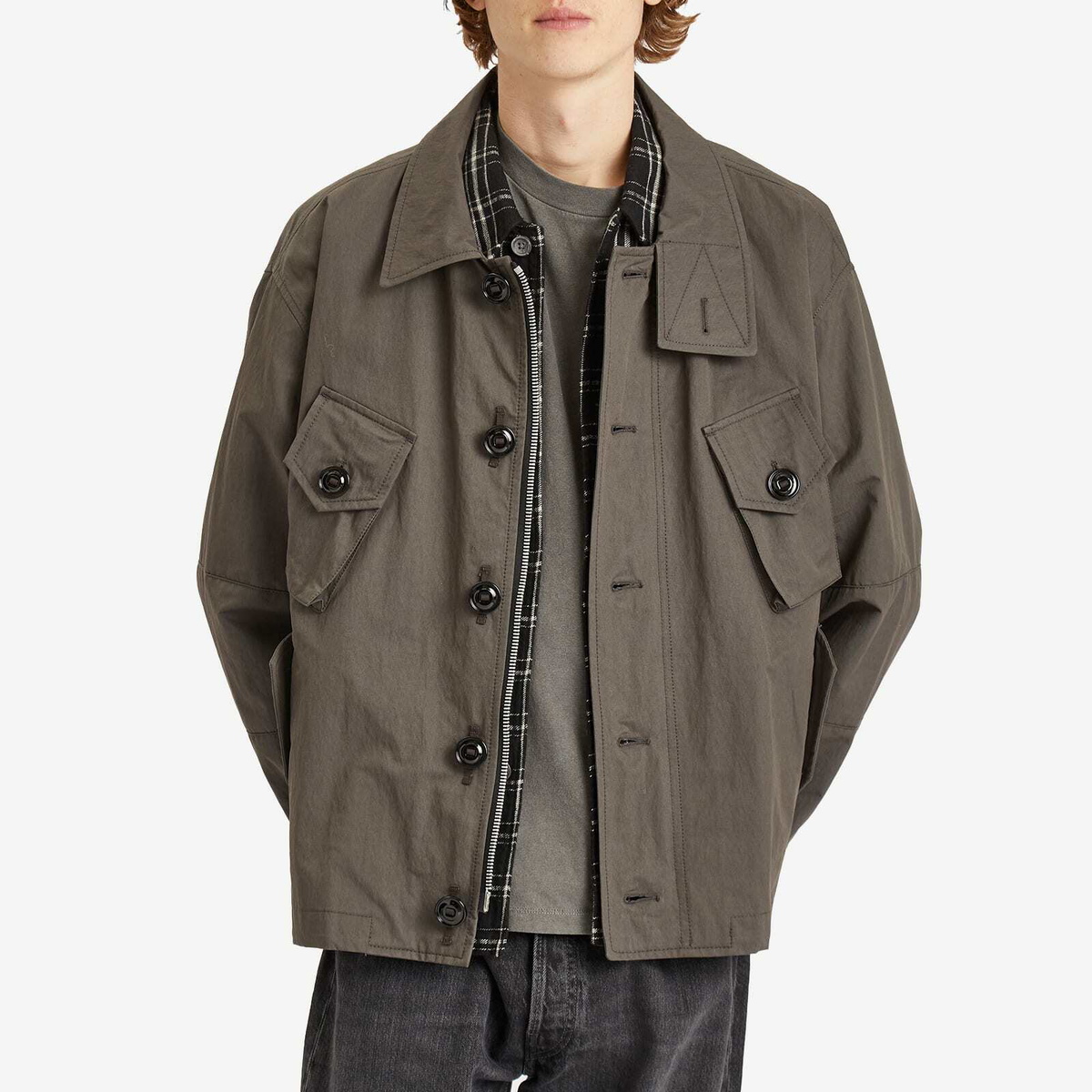 Our Legacy Men's Nylon Service Jacket in Old Steel Excursion Nylon Our Legacy