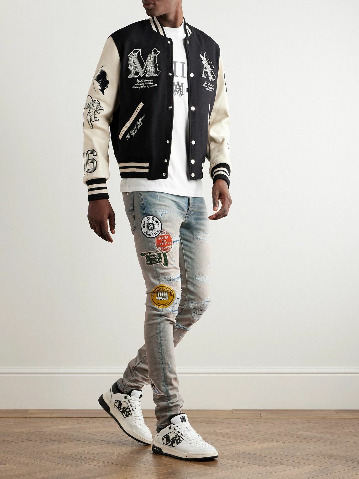 AMIRI - Slim-Fit Appliquéd Distressed Jeans - Blue Amiri