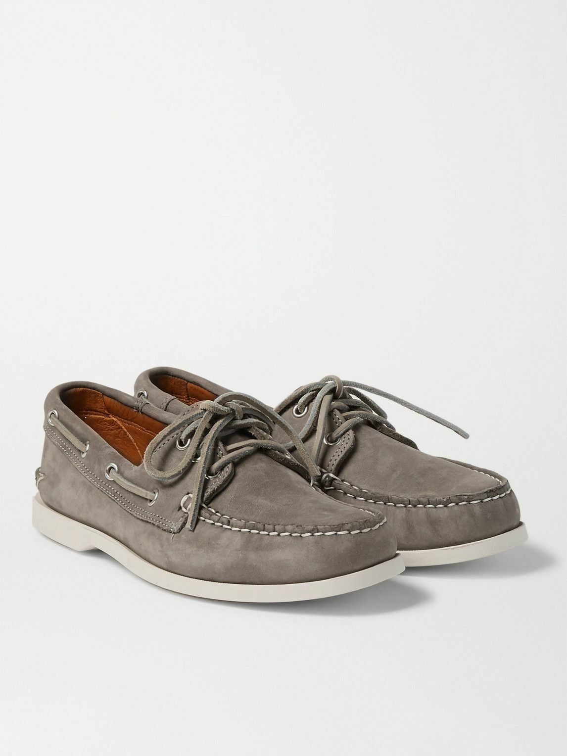 QUODDY - Downeast Nubuck Boat Shoes - Gray Quoddy