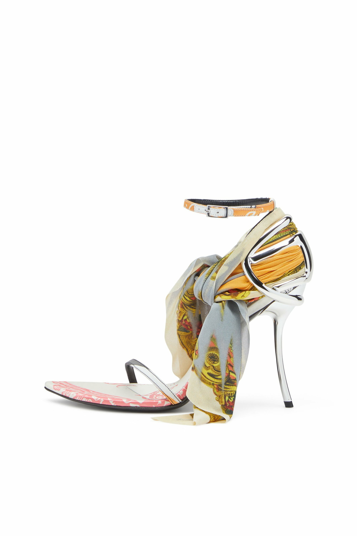 Diesel D-Ten & Half-Bandana stiletto sandals in satin - Sandals Womens ...