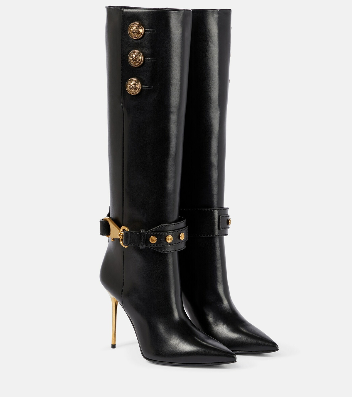 Balmain - Robin leather knee-high boots Balmain