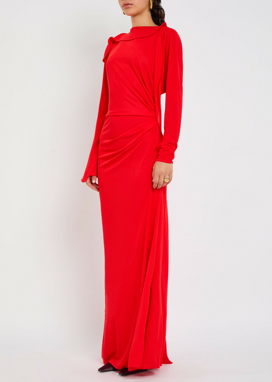 Victoria Beckham Draped Jersey Gown Red Victoria Beckham