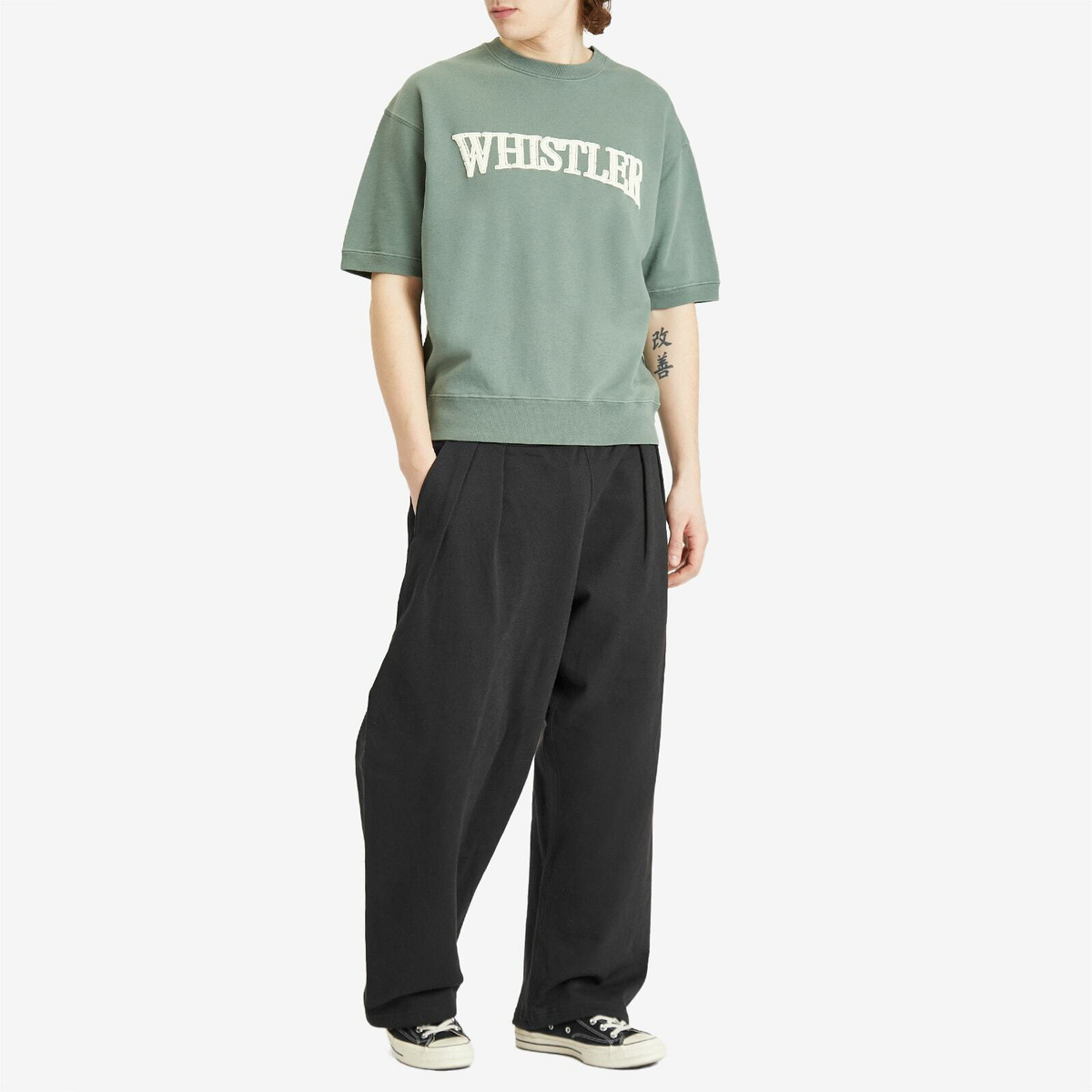 BEAMS Men's Pleated Balloon Sweat Pants in Black Beams Boy