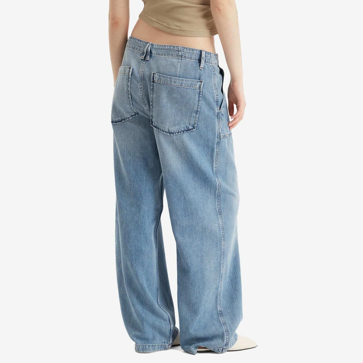Good American Women's Lite Linen Denim Pants in Indigo Good American
