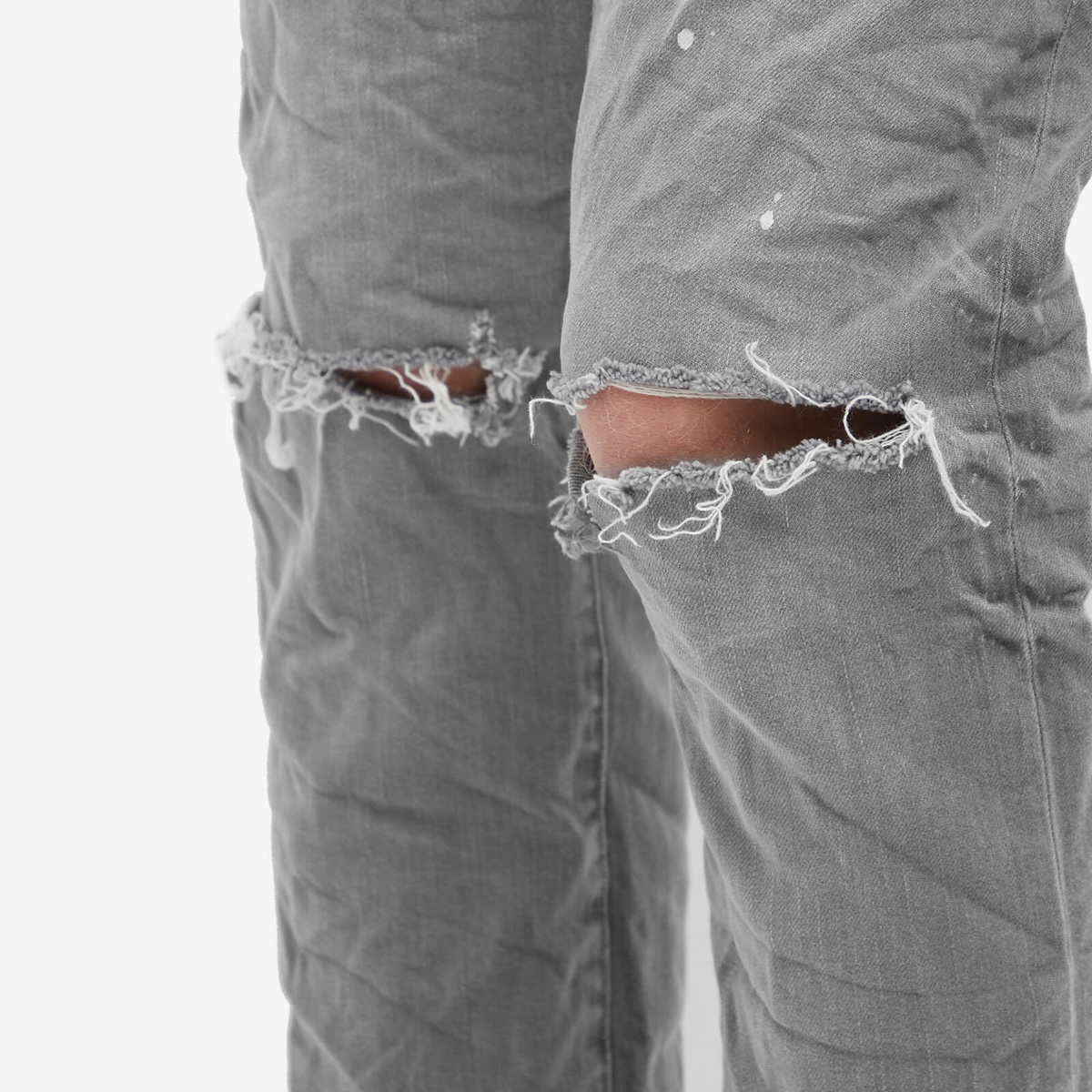 Purple Brand Men's Skinny Knee Slit Jean in Worn Grey Purple Brand