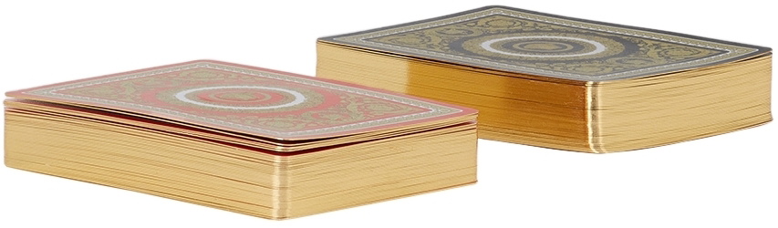 Versace Red & Black Barocco Playing Card Set Versace