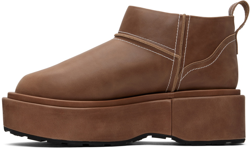 We11done Brown Pull-Loop Boots We11done