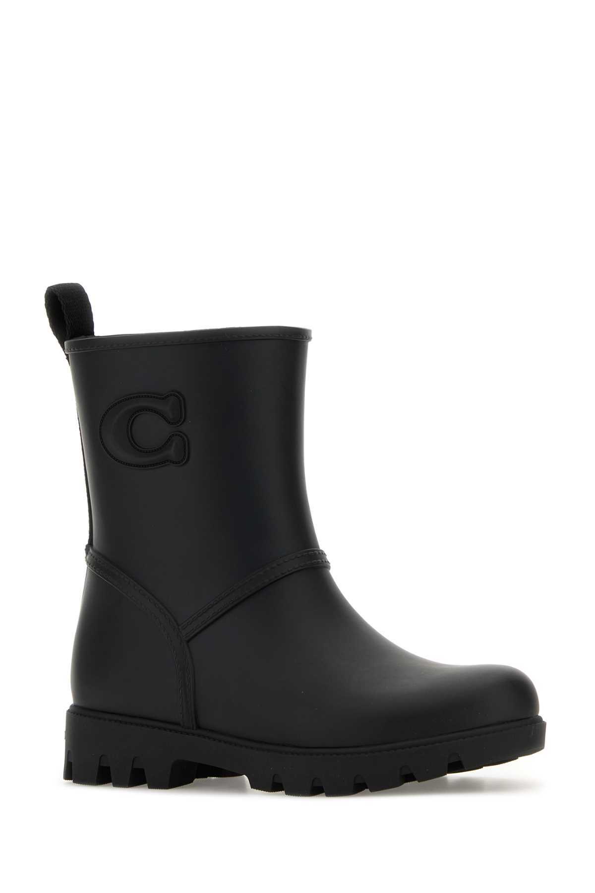 Coach Black Rubber Ryder Boots Coach