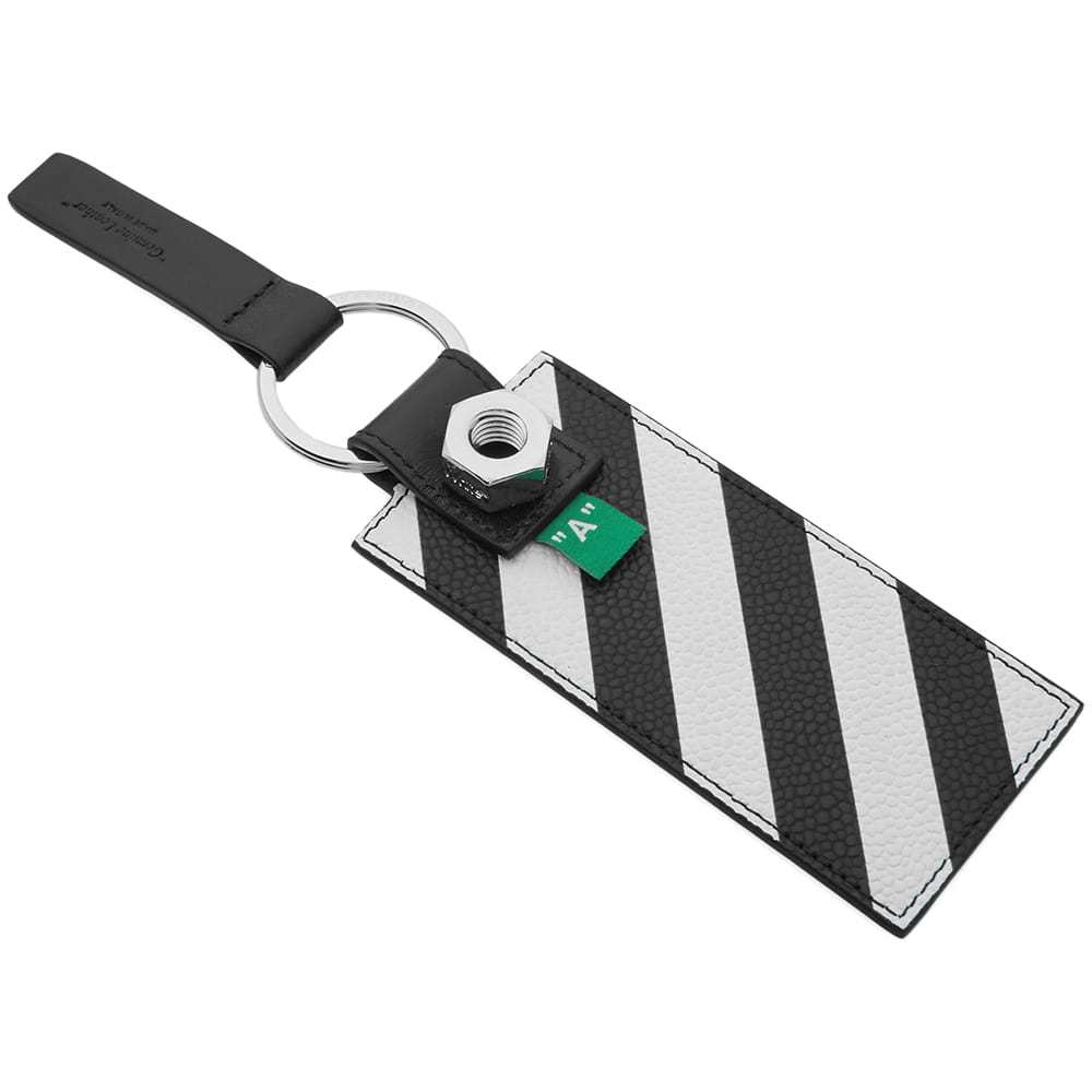 Off-White Leather Diagionals Keys Holder Off-White