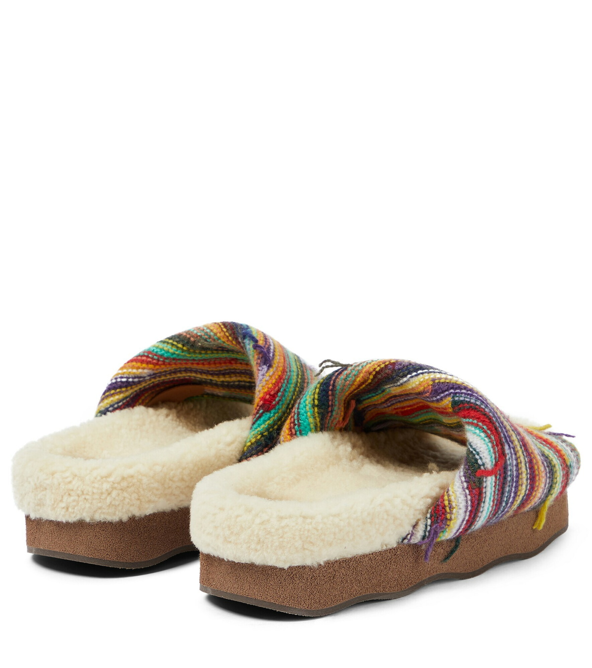 Chloe - Knitted shearling-lined slides Chloe