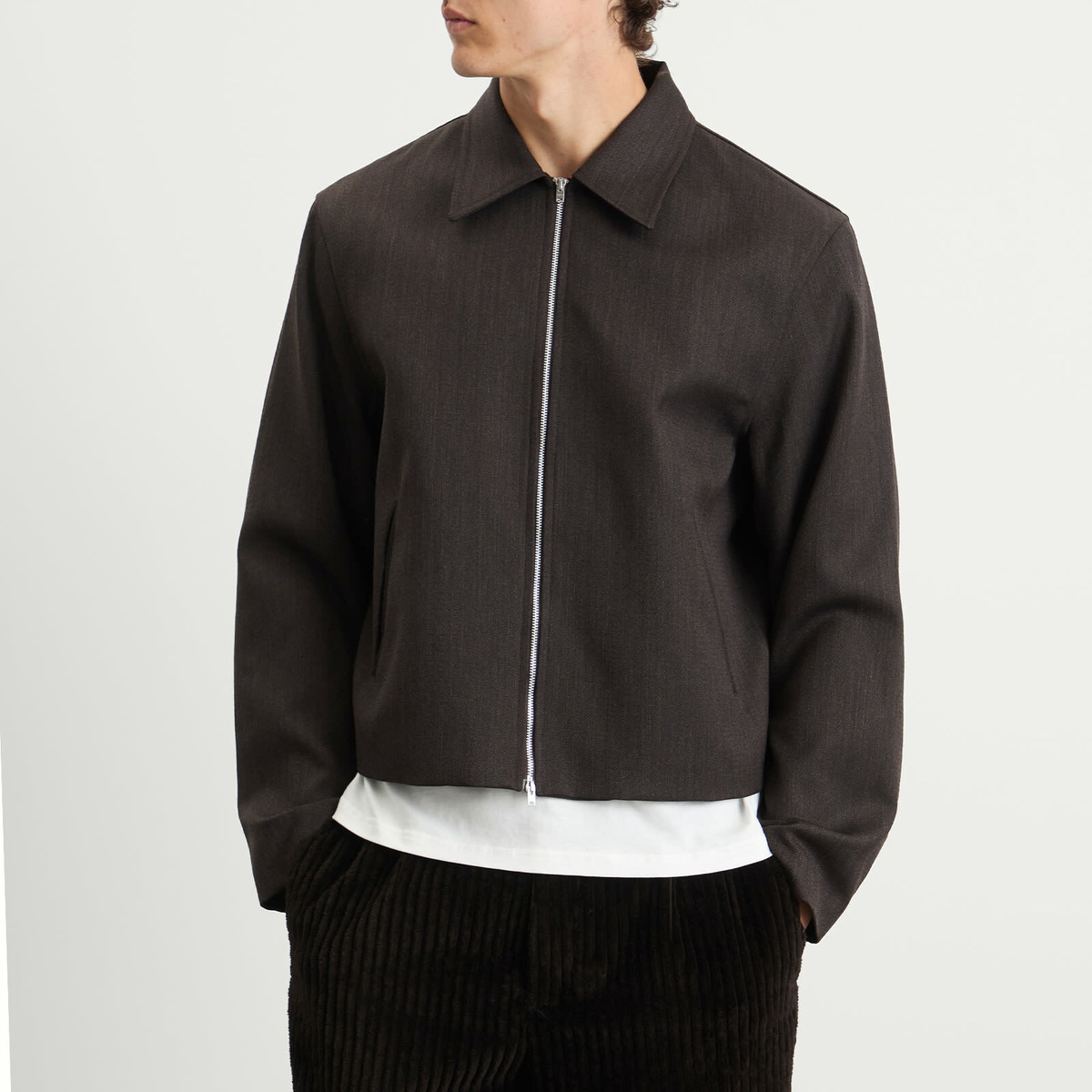 Our Legacy Men's Wool Mini Jacket in Havana Brown Chain Wool Our Legacy