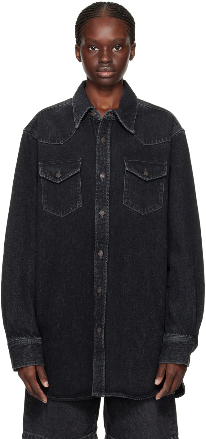 Acne Studios Black Faded Denim Shirt Acne Studios