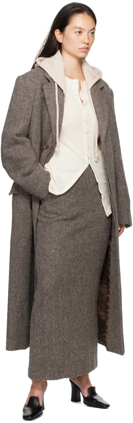 AURALEE Brown Lama Shetland Wool Tweed Chesterfield Coat Auralee AURALEE Brown Lama Shetland Wool Tweed Chesterfield Coat Auralee