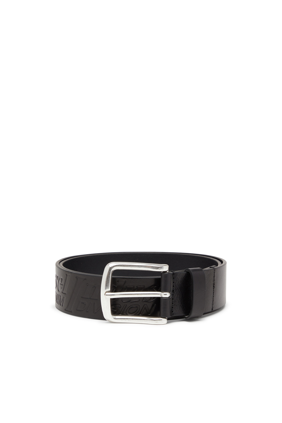 Diesel 4 cm leather belt with engraved logo - Belts Mens in Black Diesel