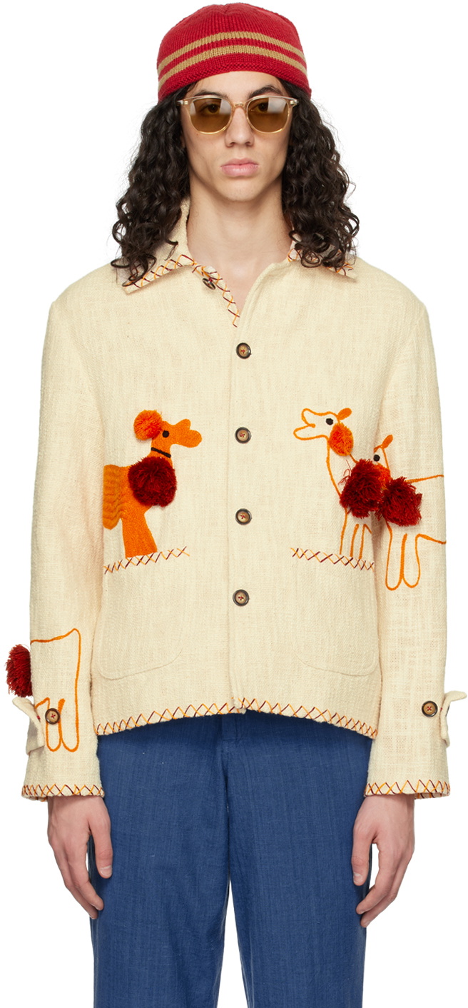HARAGO Off-White Embroidered Jacket HARAGO