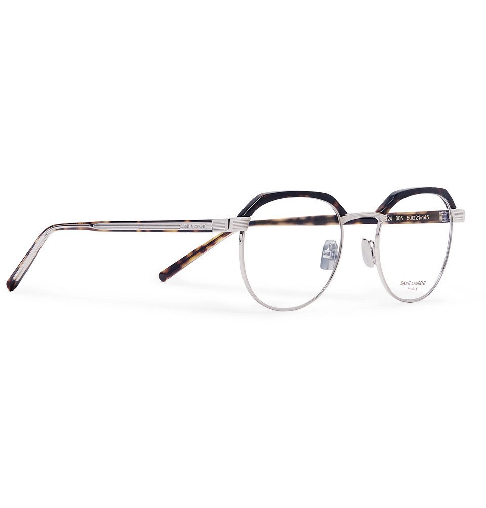 Saint Laurent - Round-Frame Tortoiseshell Acetate and Silver-Tone ...