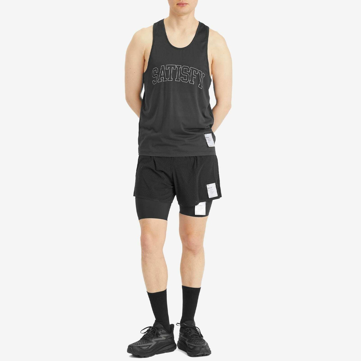 Satisfy Men's AuraLite™ Tech Singlet in Black Satisfy