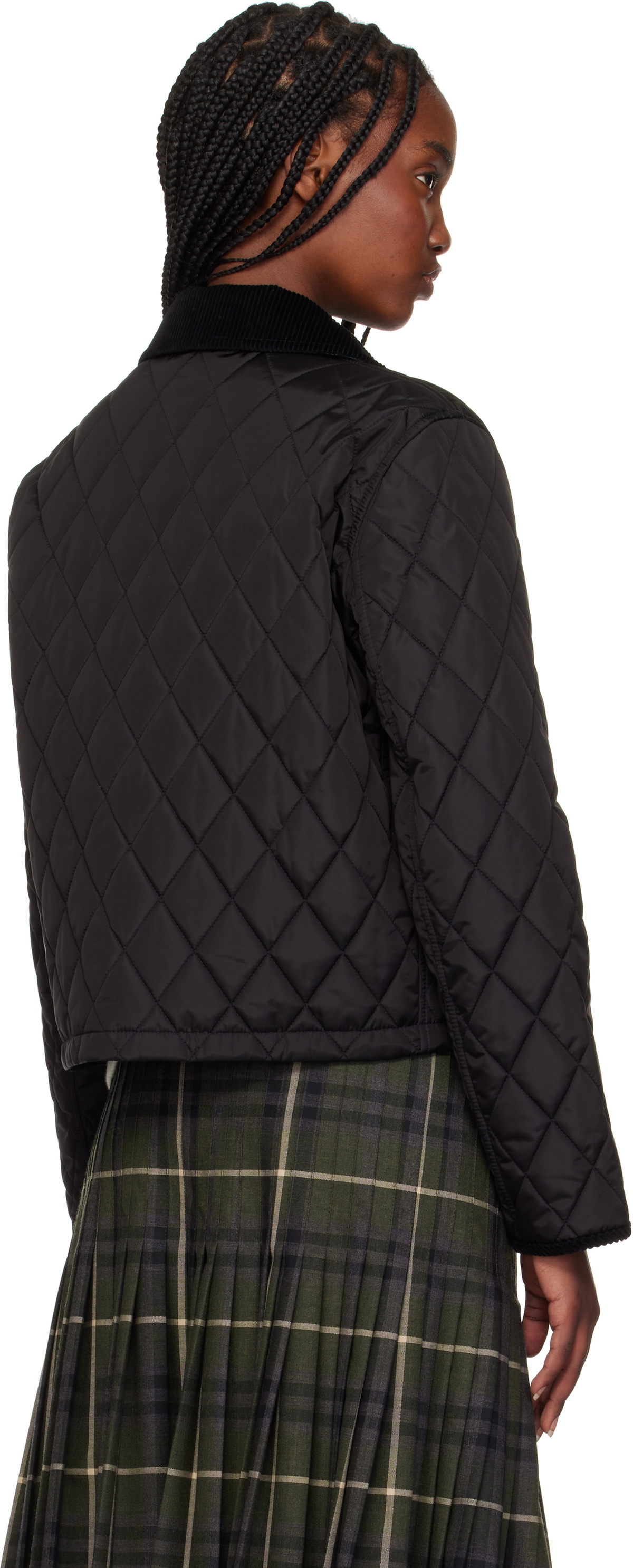 Burberry Black Cropped Quilted Nylon Jacket Burberry