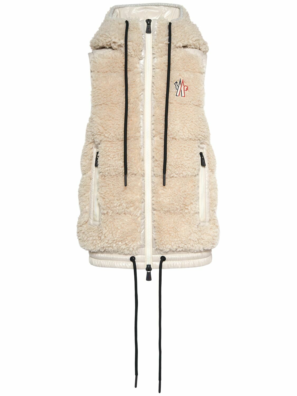 MONCLER GRENOBLE Padded Teddy Zip-up Down Vest Moncler Grenoble