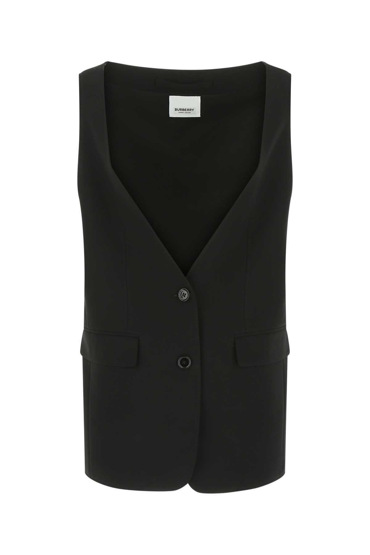 Burberry Black Silk Oversize Vest Burberry