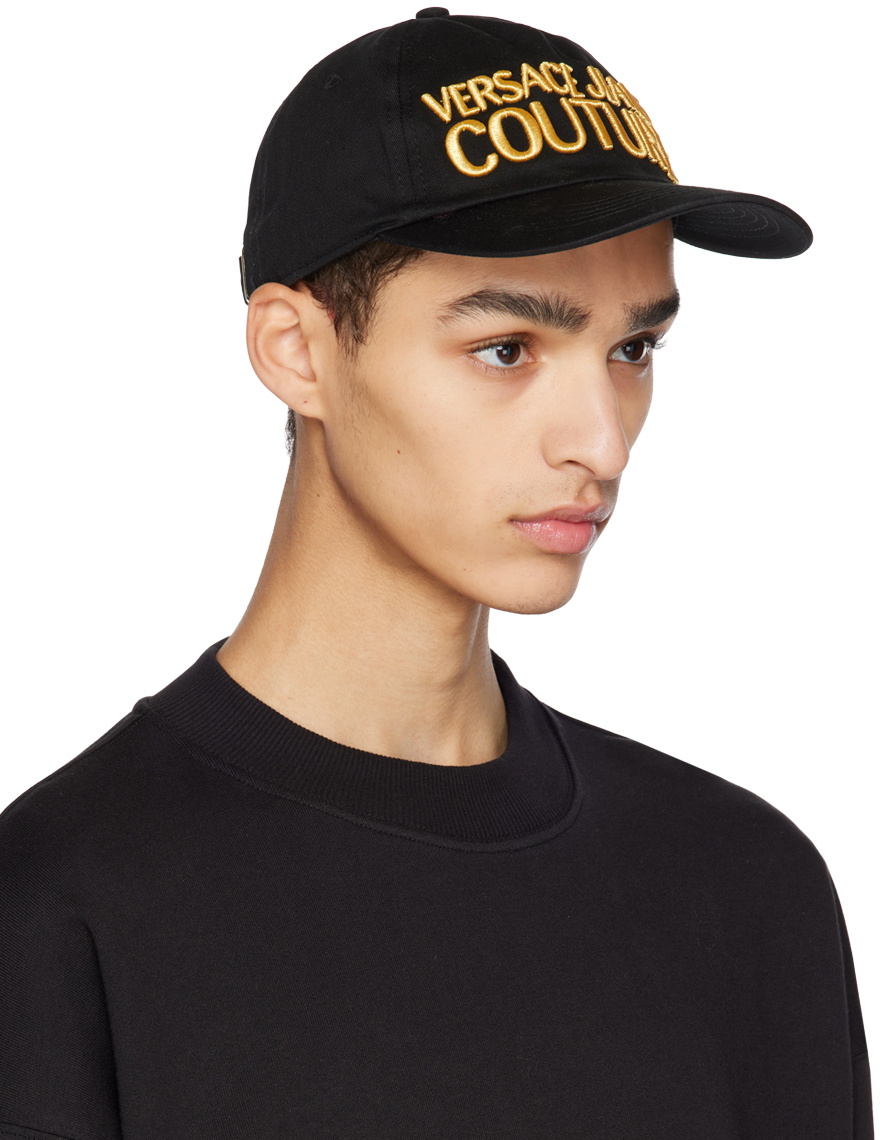 Versace Jeans Couture Black Embroidered Cap Versace