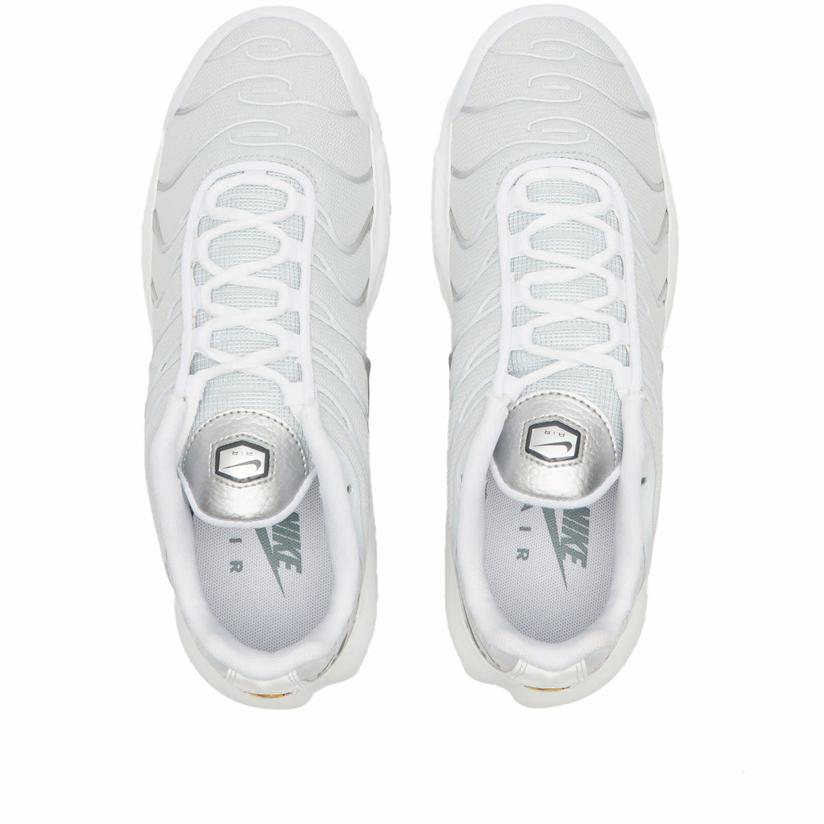 Nike Women's W Air Max Plus Sneakers in White/Pure Platinum Metallic ...