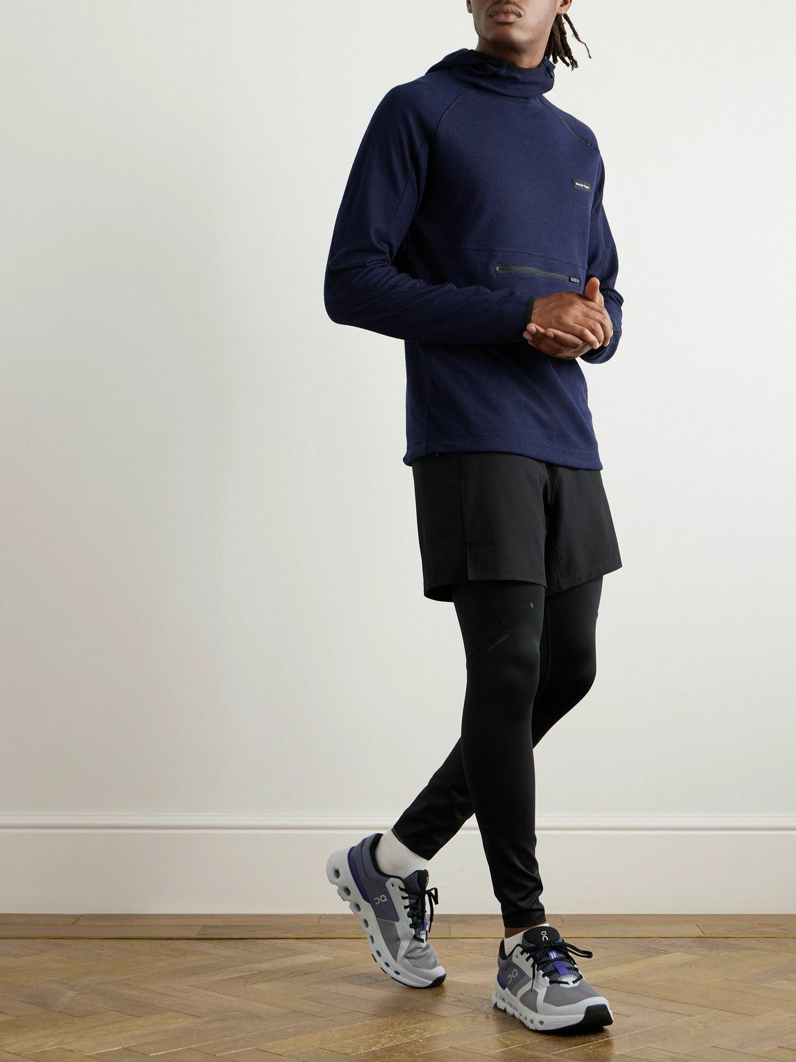 DISTRICT VISION - Logo-Appliquéd Polartec® Half-Zip Hoodie - Blue ...