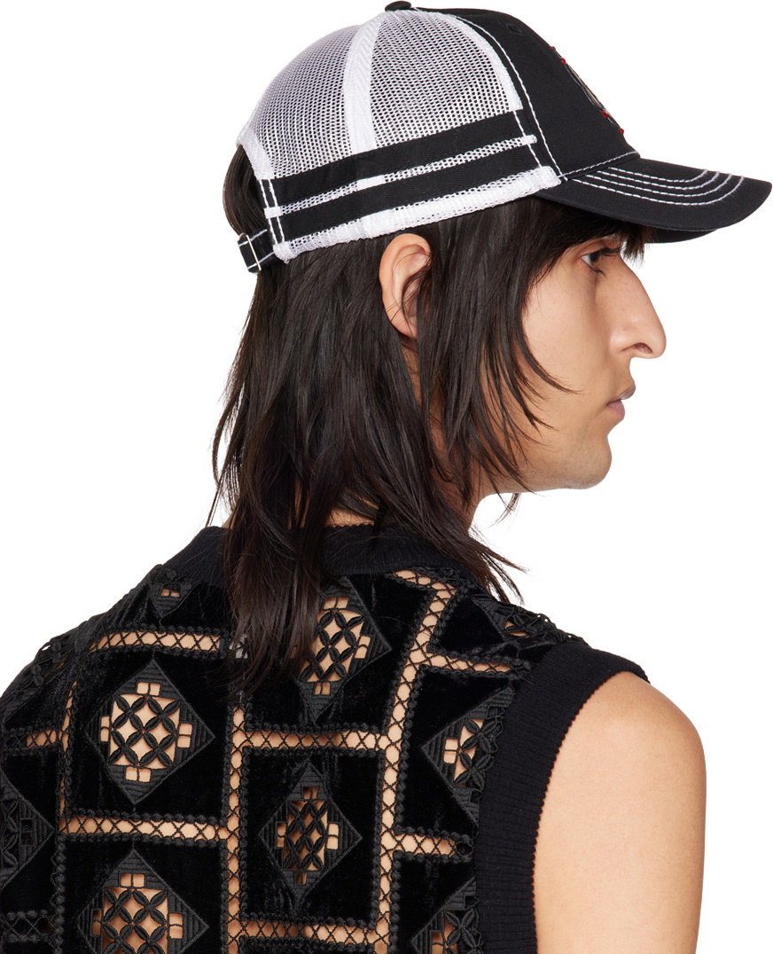 Anna Sui SSENSE Exclusive Black & White Trucker Cap Anna Sui