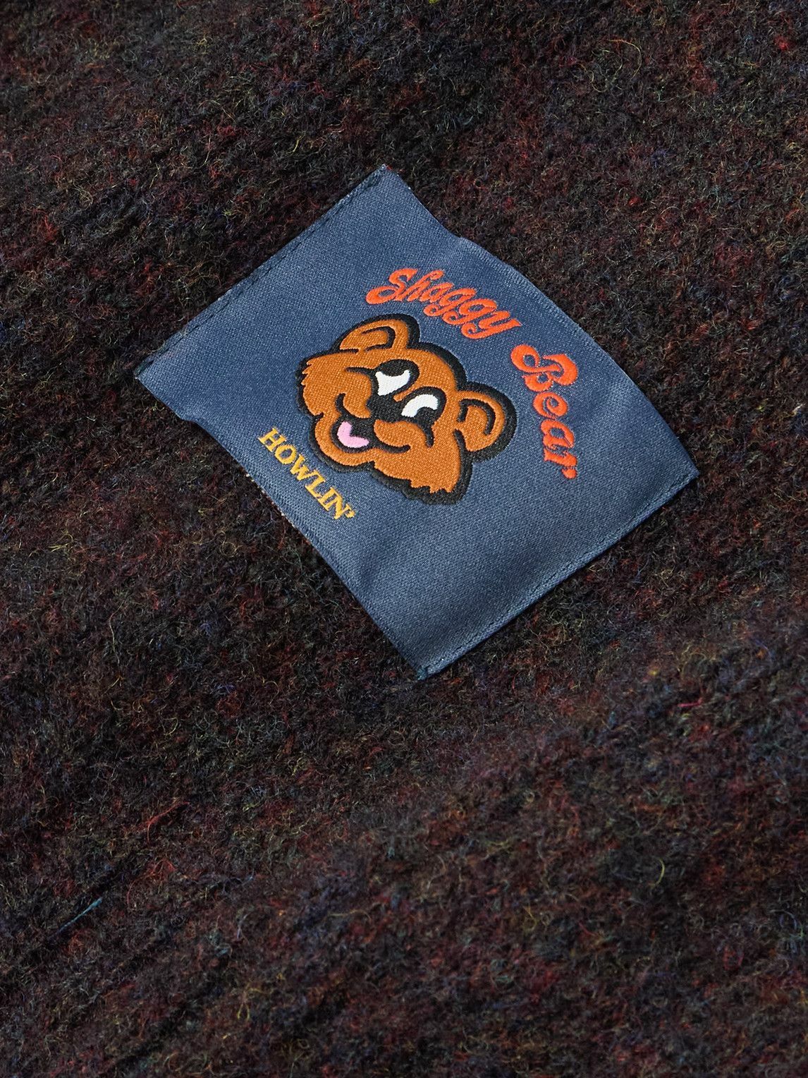 Howlin' - Shaggy Bear Logo-Appliquéd Wool Cardigan - Brown Howlin' by ...
