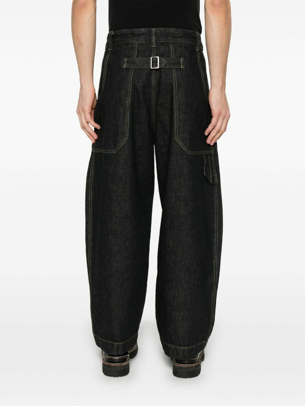 Studio Nicholson Black Wide-Leg Jeans Studio Nicholson