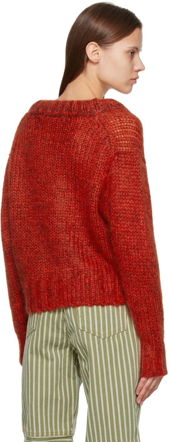 GANNI Red V-Neck Sweater GANNI