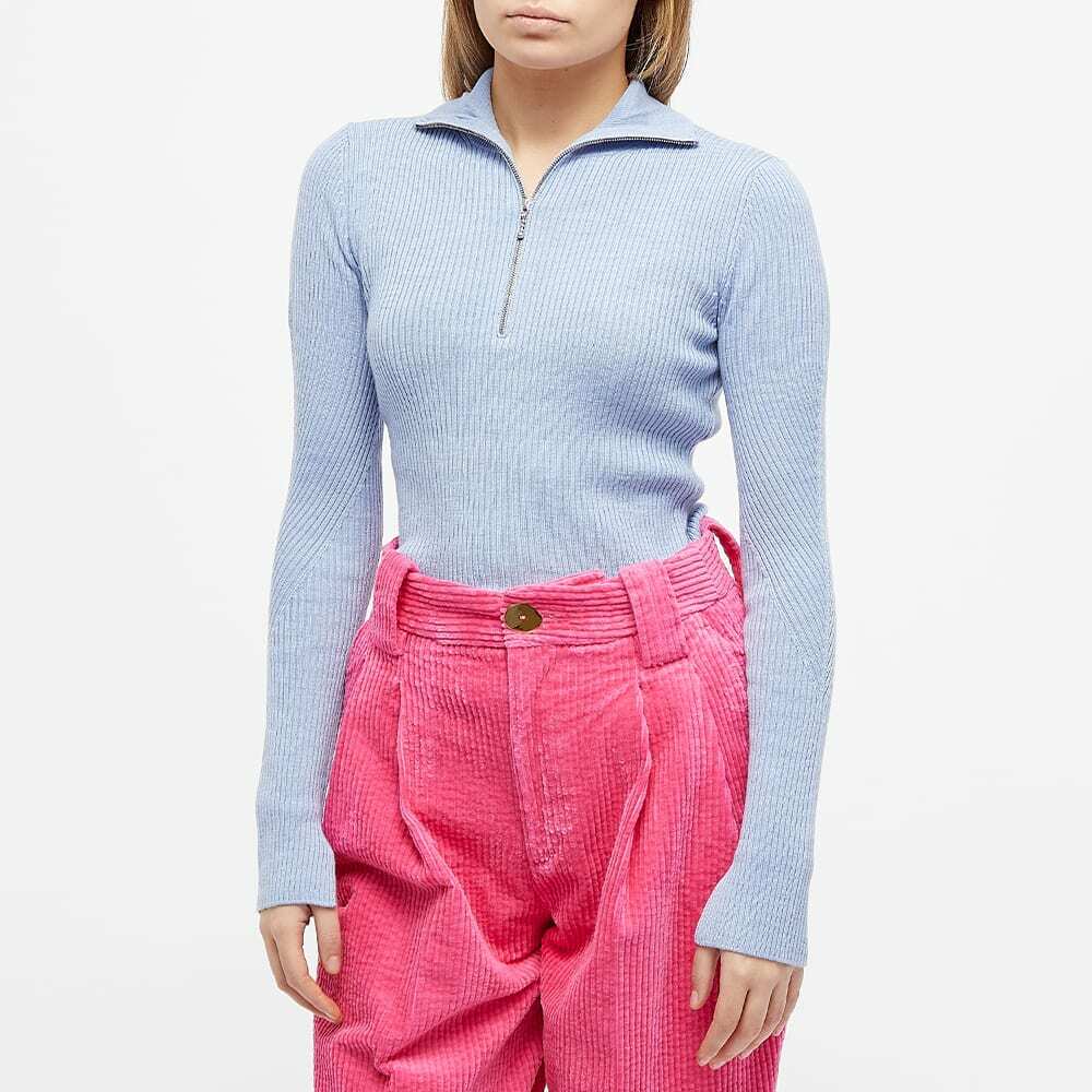 GANNI Women's High Neck Zip Jumper in Heather GANNI