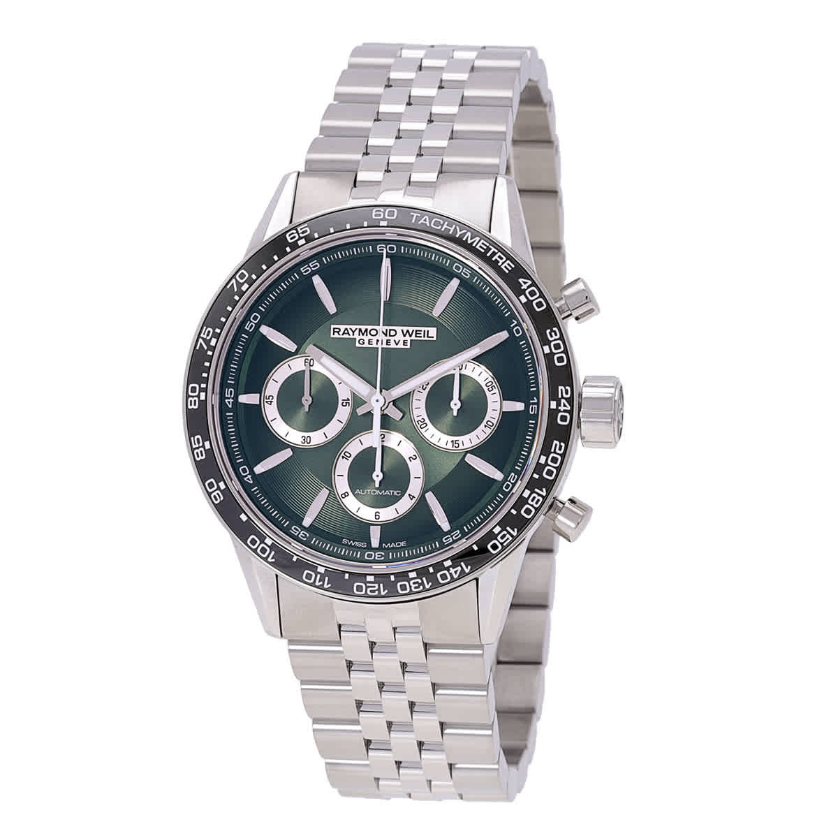 Raymond Weil Freelancer Chronograph Automatic Green Dial Mens Watch ...