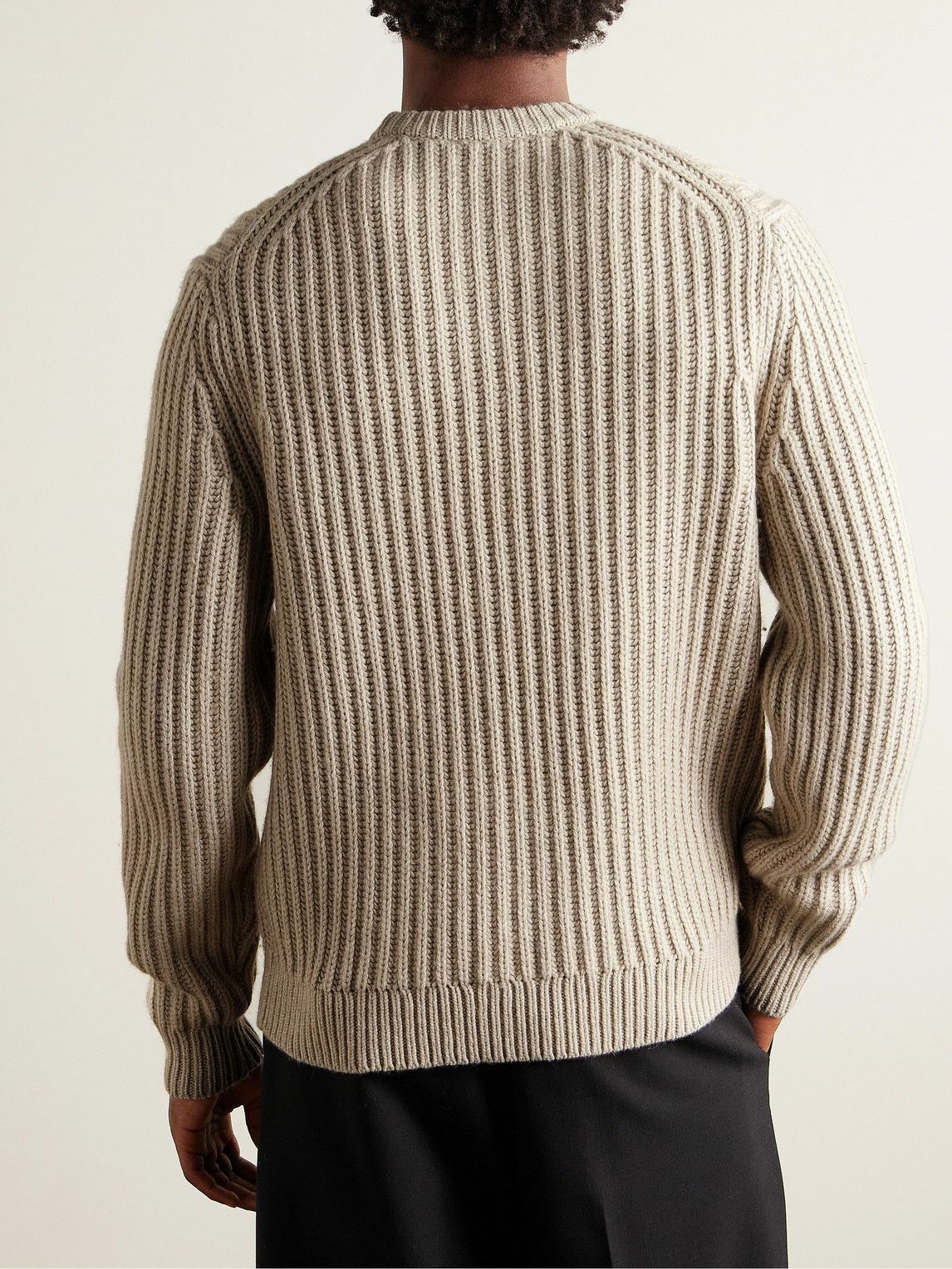 Theory - Vilare Ribbed Cable-Knit Sweater - Neutrals Theory