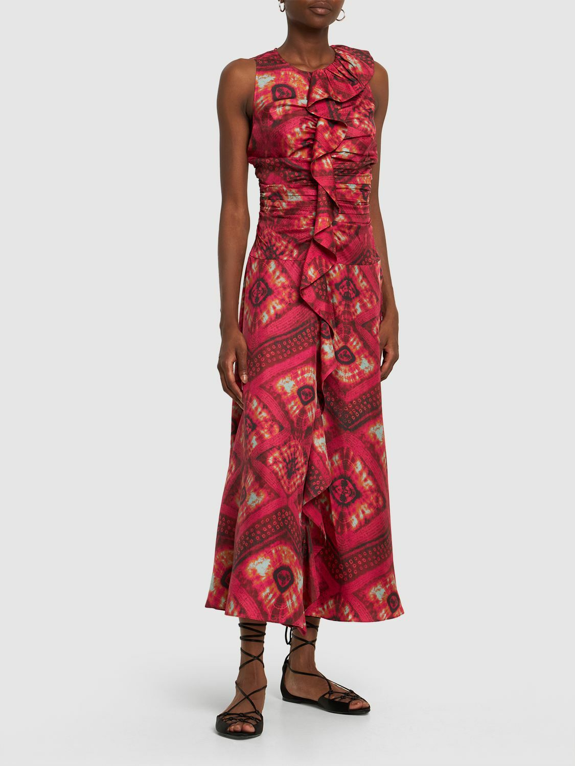 ULLA JOHNSON - Othella Printed Silk Midi Dress Ulla Johnson