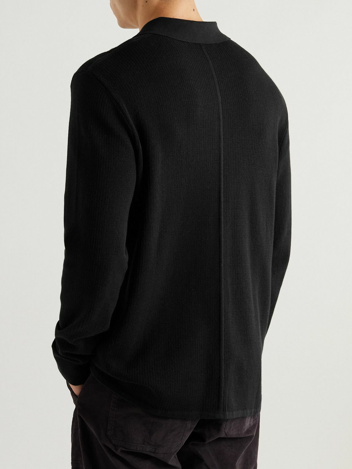 Rag & Bone - Harvey Cotton-Blend Polo Shirt - Black Rag and Bone