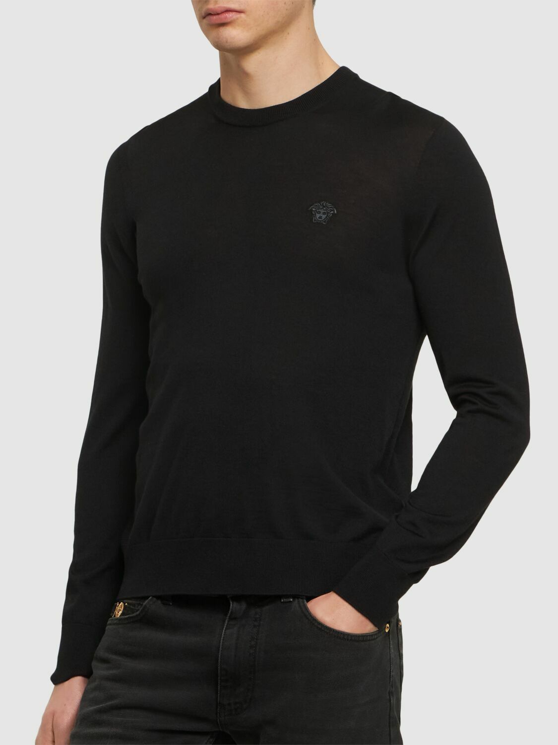 VERSACE - Medusa Wool & Silk Knit Sweater Versace