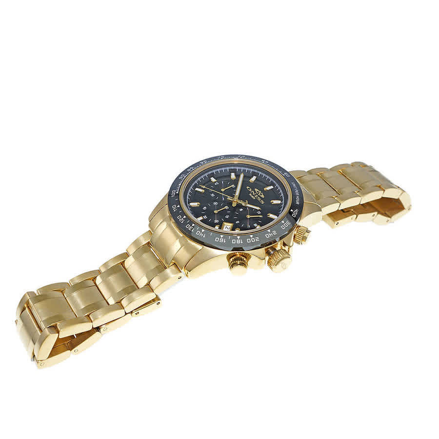 Oniss ONZ6612 Chronograph Tachymeter Black Dial Mens Watch ON6612-MGBK ...